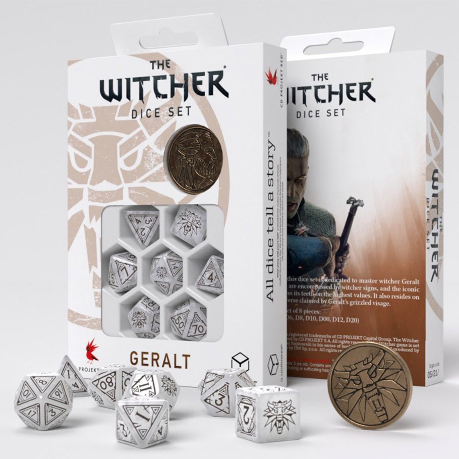 The Witcher Dice Set: Geralt: The White Wolf | Golden Goblin Games